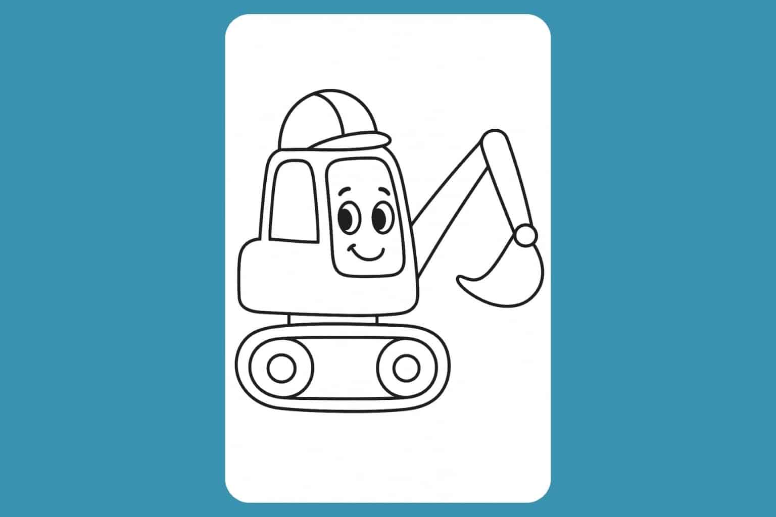 Bagger Ausmalbilder – kostenlose Malvorlagen zum Ausdrucken